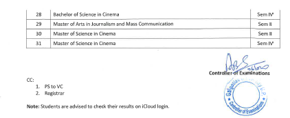 ActiLearn: Result Notification of Semester End Examination of Regular ...